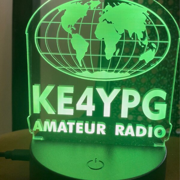Ham Radio Lighted Globe Callsign Display LED - Amateur Radio Operator ...