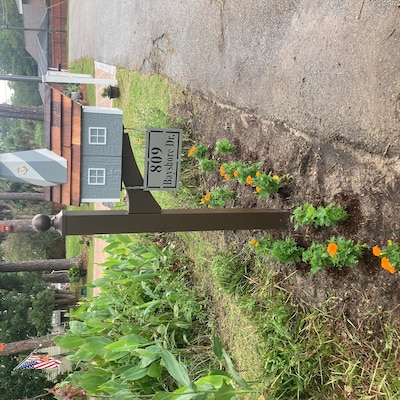 7x12 Metal Mailbox Sign Modern House Number Plaque Customizable Address ...