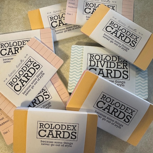 Rolodex Cards - Double Sided - 4 Color Set - Etsy