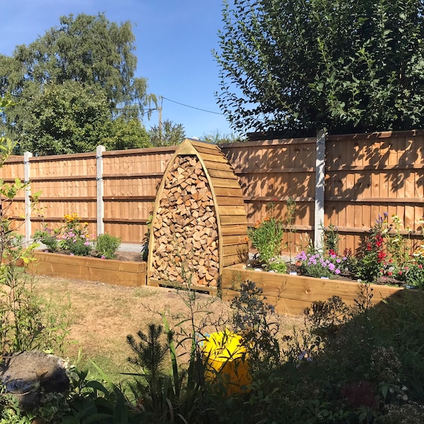 Gothic Arch/boat Shaped Log Store-delivered Fullyassembled - Etsy UK