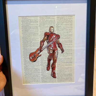 DORM DECOR Iron Man With Guitar Poster, SUPERHERO Wall Art, Living Room ...