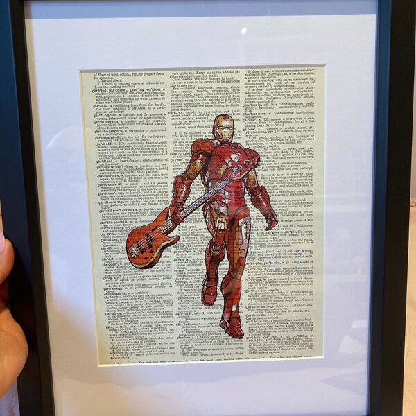 DORM DECOR - Iron Man With Guitar Poster, SUPERHERO Wall Art, Living ...