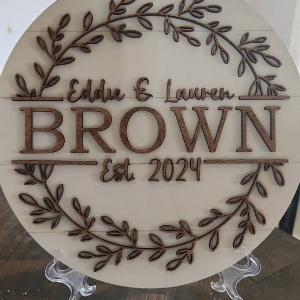 Wedding Sign, Rustic Last Name Sign, House Warming Gift, Family Name ...