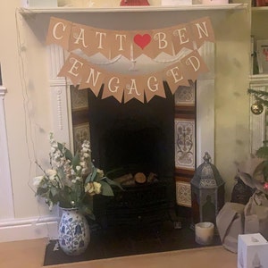 Engaged Bunting Banner Garland. Engagement Bunting Banner - Etsy UK