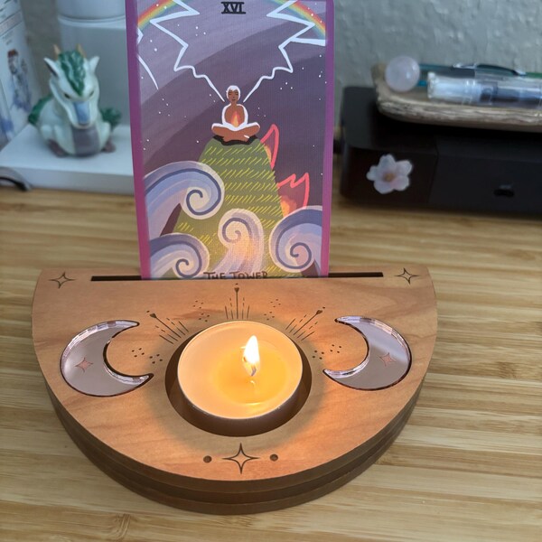 Celestial Tarot Card Display Stand: Authentic Crystal Chip Options ...