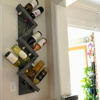 Zig Zag Wine Rack The Ziggy Zag Z Geometric Rustic Wood Wall Mounted ...