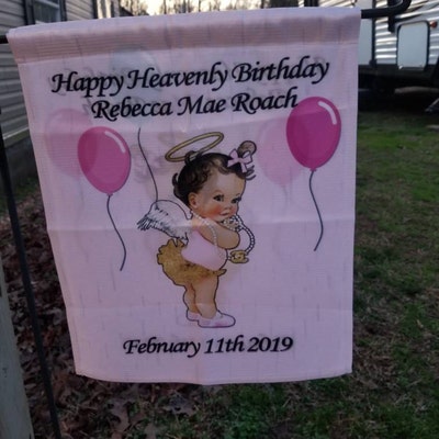 Birthday in Heaven Flag, Child Loss Flag, Cemetery Decoration, Infant ...