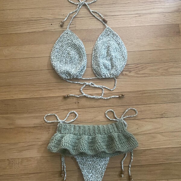 Crochet Bikini PATTERN | Teenie Tiny Kini Cheeky Thong Bikini PATTERN ...