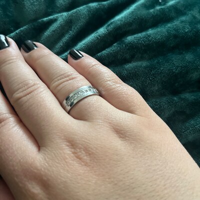 Black Couples Engraved Promise Ring Set Diamond Heart Ring Set Matching ...