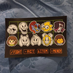 Undertale Sticker Sheet - Etsy