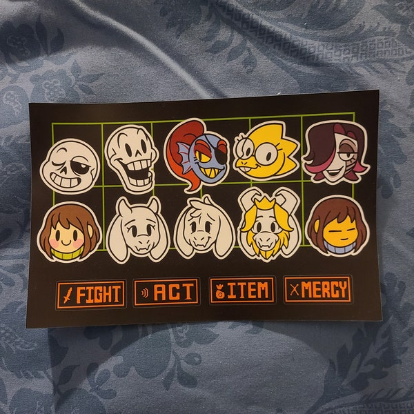 Undertale Sticker Sheet - Etsy