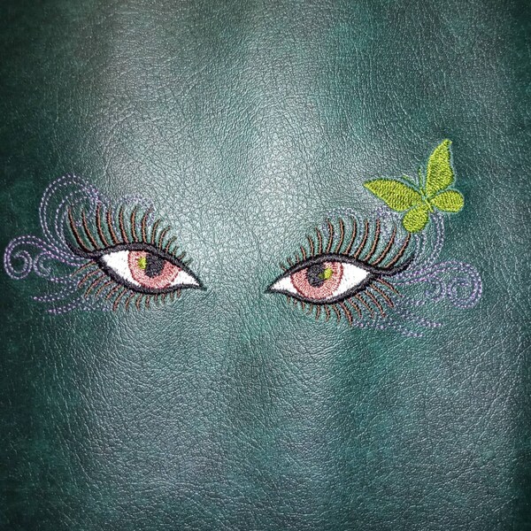 Eyes With Lashes Embroidery Design. Eyes Embroidery Design. Face ...