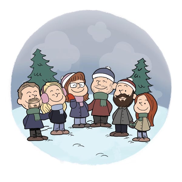 Personalized Portrait Peanut's Style | Custom Couple, Family or Friends ...