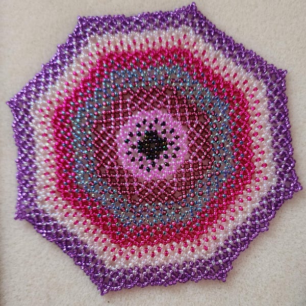 PDF Pattern for Beaded Doily / Schema per Centrino Di Perle 24 Cm ...