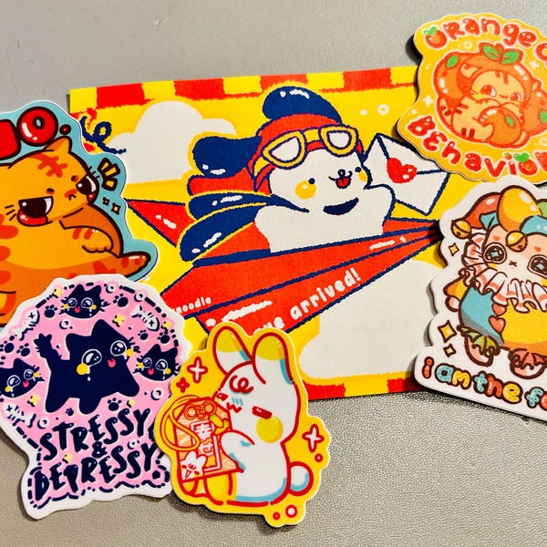 Strawberry Cat Kitty Kitten Kawaii Cute Illustrated Matte Print ...