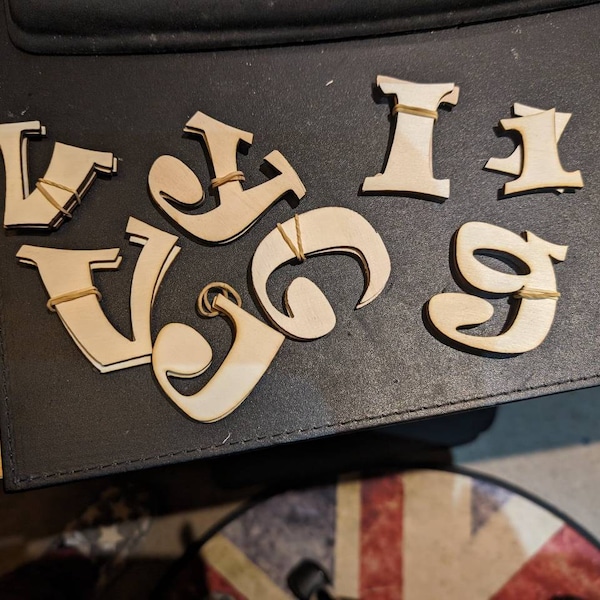 Ravie Font Alphabet Set Upper Case Letters A-Z 3mm Plywood 26 ...