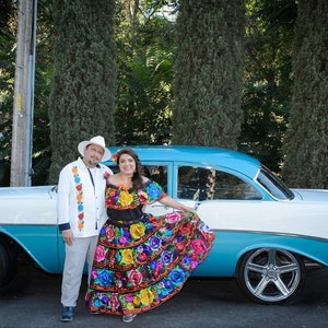 Colorful Chiapas Style Dress. Custom-made Hand Embroidered - Etsy