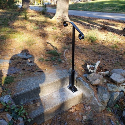 Standard Single Post Flat Bar Top Hand Rail 1 or 2 Step Railing for ...