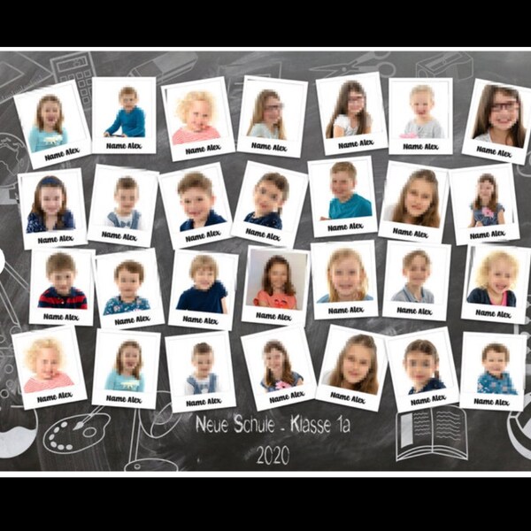 Custom Class Photo Collage Template for School Kindergarten Classroom ...
