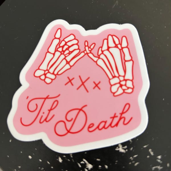 CUSTOM 'til Death Sticker, Wedding Favors, Takeaways for Gothic Themed ...