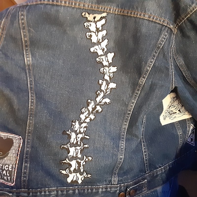 Horror Patch Spine Back Patch, Large Embroidered Patch, Skeleton, Skull ...