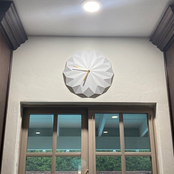White Origami Wall Clock - SOLA - Etsy