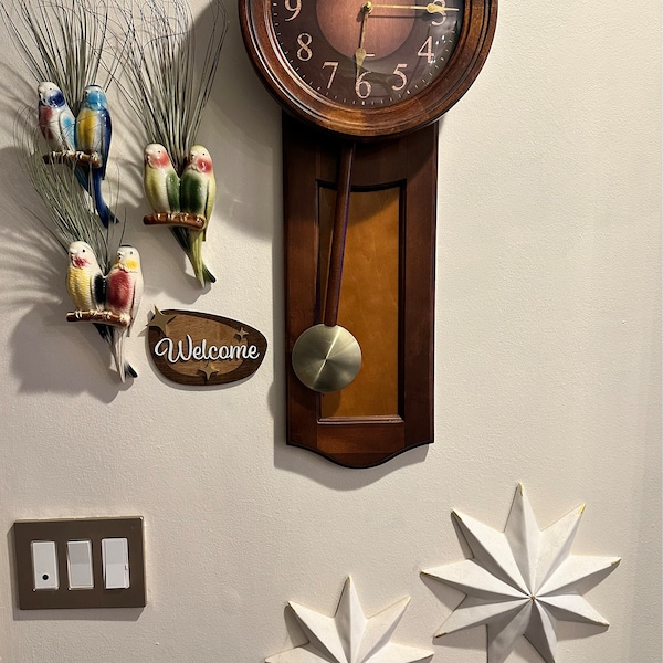 Mid-century Welcome Sign | Retro Wood Sign | MCM Googie Atomic Art ...