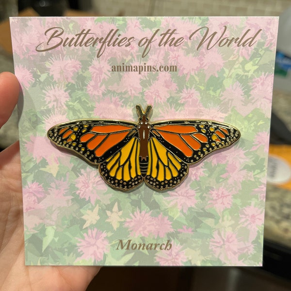 Monarch Butterfly Enamel Pin - Hard Enamel Lapel Pin, Collectible ...