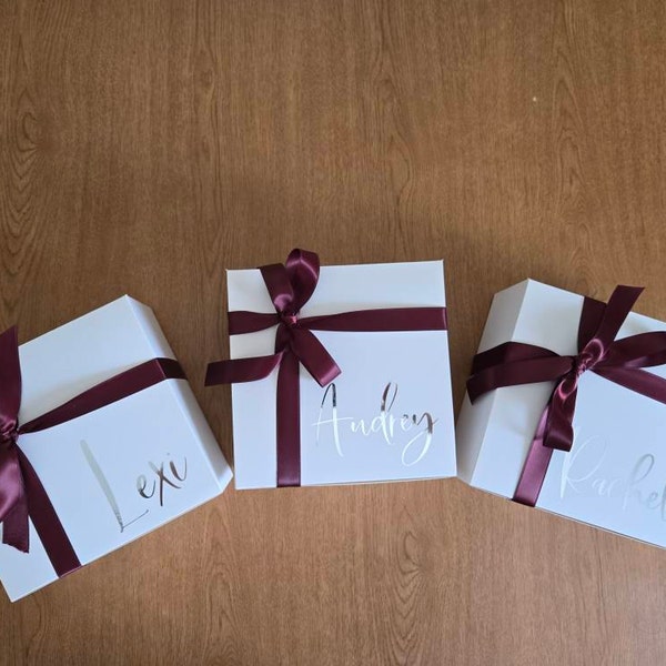 Empty Bridesmaid Proposal Box With Ribbon Personalized Bridesmaid Boxes ...