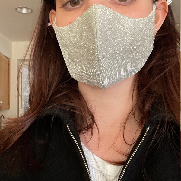 Luxury Silver Adjustable Mask for Women Wedding Formal Event Club Party ...