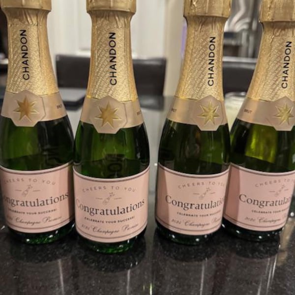 Custom Champagne Label, Champagne Bottle Labels, Mini Champagne Bottle ...