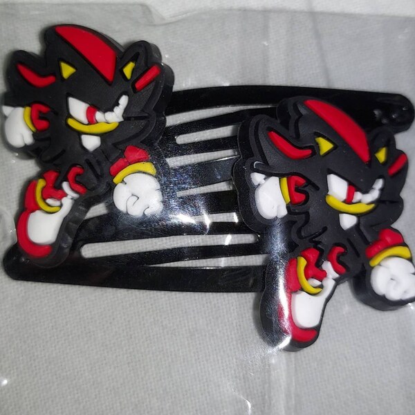 Shadow Figure - Sonic - Snap Hair Clips - Pack of 2 - Black - Etsy