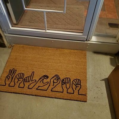 Sign Language, ASL Gift, Personalized Doormat, Custom Door Mat, Last ...