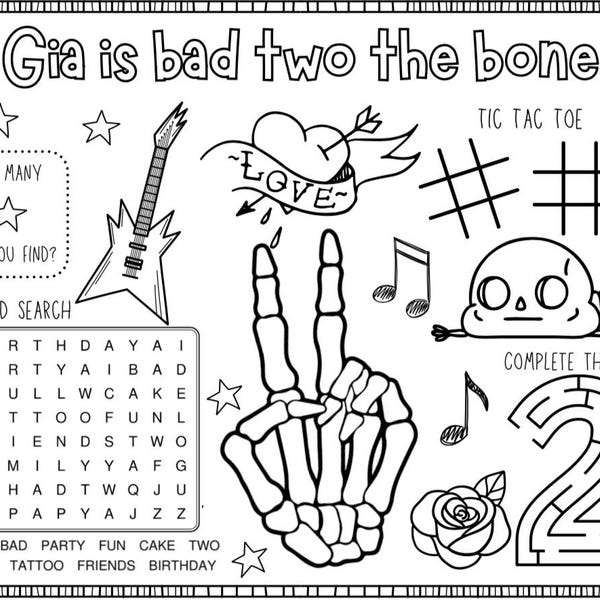 Art Birthday Party Activity Sheet: Personalized Placemat (digital ...