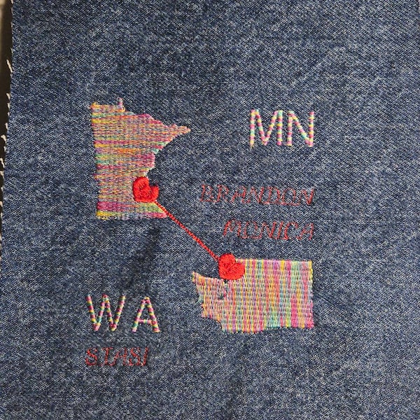 State to State Embroidery Design - USA Map Stitch File (digital ...