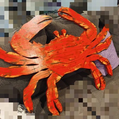 Large Wood Blue Crab Rustic Decor. Wall Art, Family Gift Idea, Beach ...