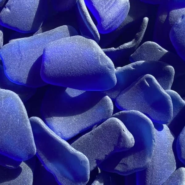 Large Cobalt Blue Sea Glass Jewelry Sea Glass Ocean Glass Tumbled Beach ...