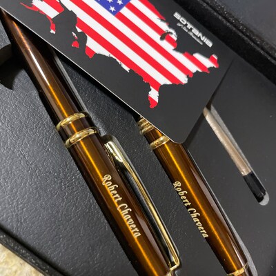 Free Engraving Brass Ballpoint Pen, Engraved Pen, Black Refill, Custom ...