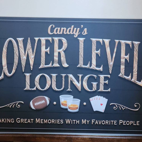 Lower Level Lounge Sign, Canvas Wrap Print - Etsy