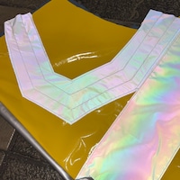 A4 Reflective Rainbow Iridescent Leatherette Fabric, Reflective Vegan ...
