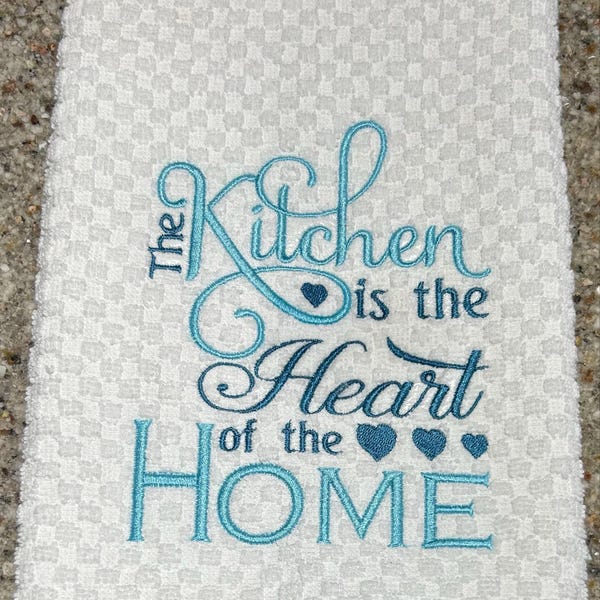Kitchen, Heart, Home, Kitchen is the Heart of the Home, Embroidery ...