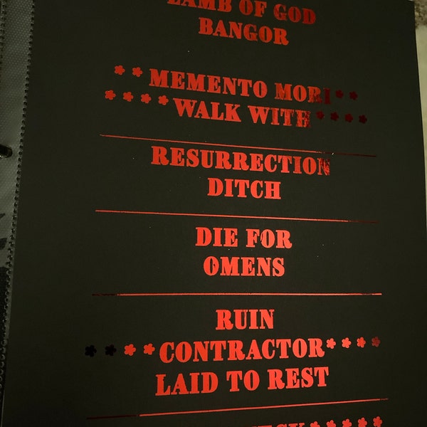 CUSTOM Setlist Foiled Concert Souvenir Setlist choose Your Own - Etsy