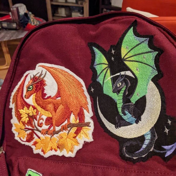 Lunar Moon Dragon Fantasy Iron on Embroidery Patch Mtcoffinz - Choose ...