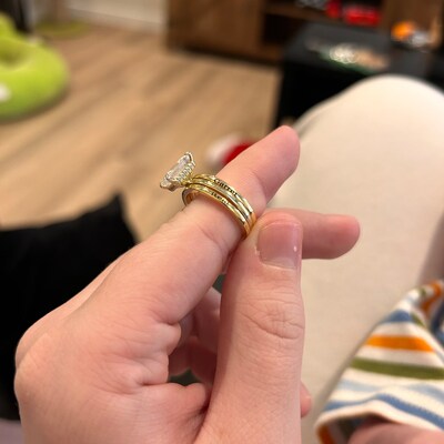 100% Handmade Handwriting Initial Letter Gold Ring Personalized Dainty ...