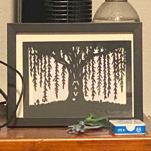 A5 Initials Personalised Custom Wedding Anniversary Willow Tree ...