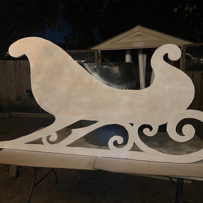 Life-size, 3'8ft Santa's Sleigh Template When Made. Printable Trace and ...
