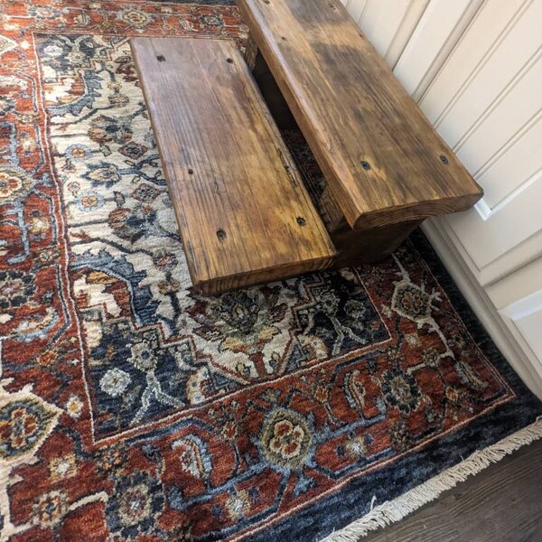 Rustic Wooden Step Stool - Etsy