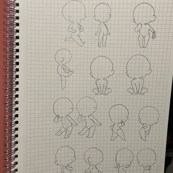 Chibi Body Stamp Wonderland: 26 Unique Chibi Base Poses, Chibi ...