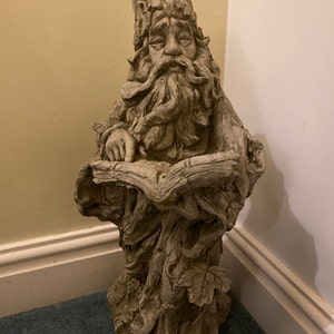 Stone Garden Tree Wizard Hand Cast Statue Ornament - Etsy UK