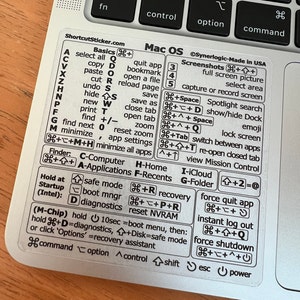 Excel for Mac Cheat Sheet Reference Guide Shortcut Sticker Black Vinyl ...